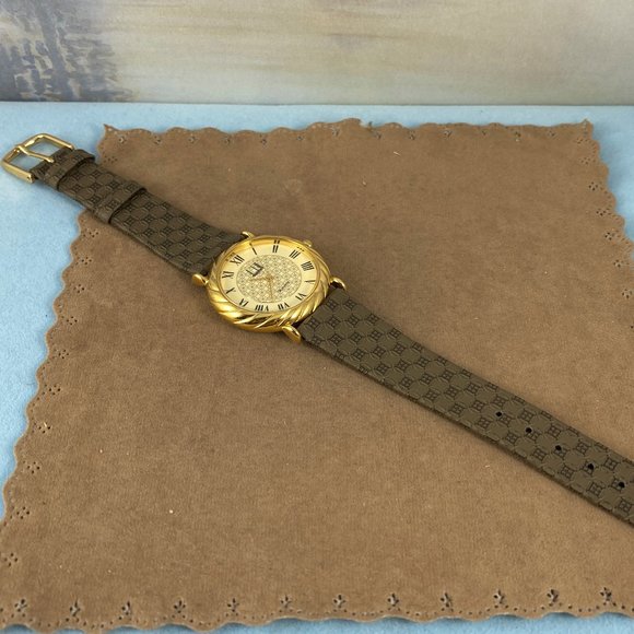 Dunhill | Accessories | Fancy Dunhill Gold Watch With Designer Strap ...